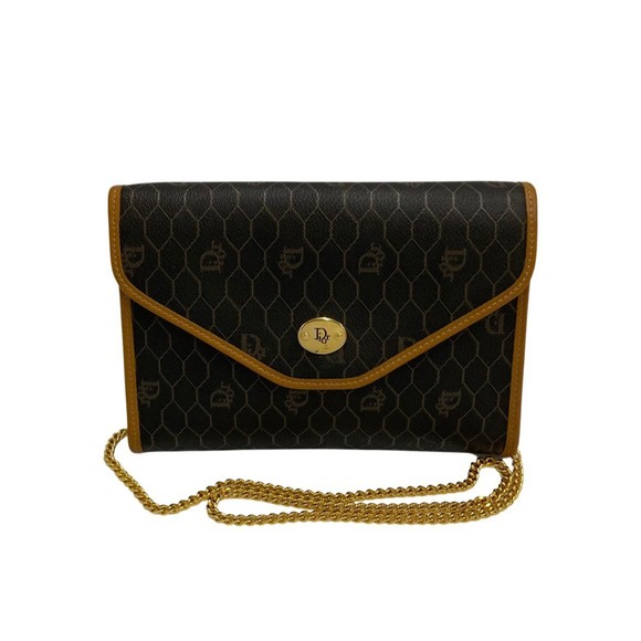 Dior | Bags | Christian Dior Honeycomb Pattern Logo Leather Genuine ...